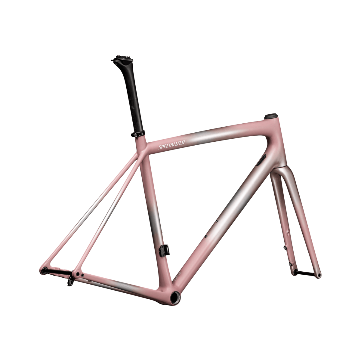 Specialized Aethos rėmas | Satin Flake Silver - Dusky Pink | Velonova